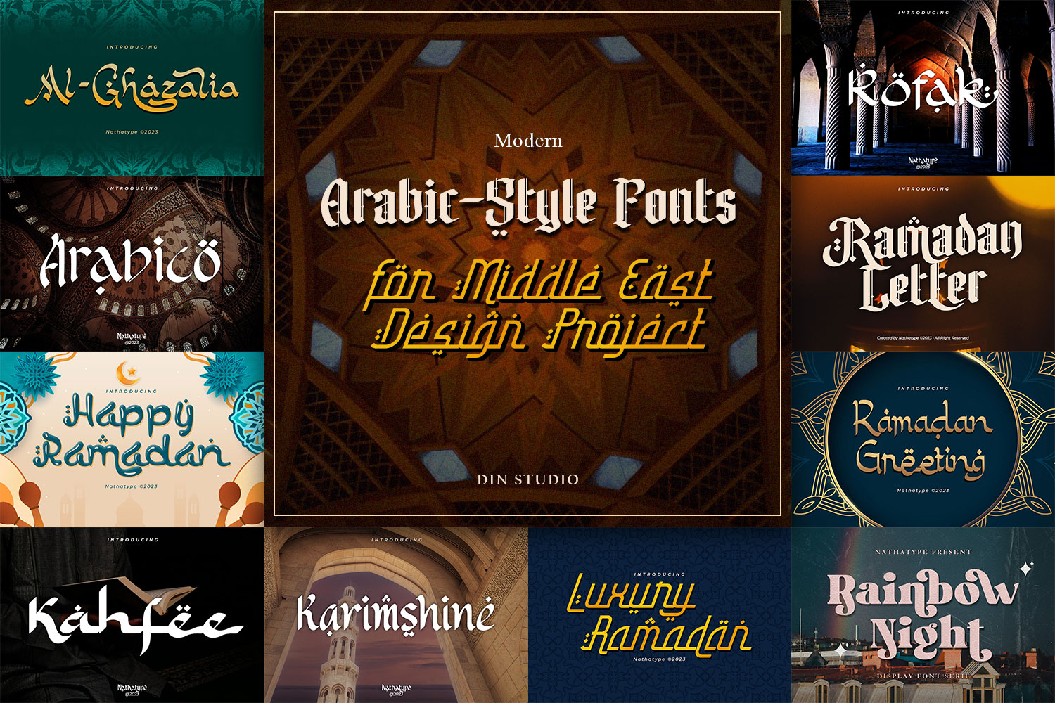 Modern Arabic-Style Fonts for Middle East Design Project